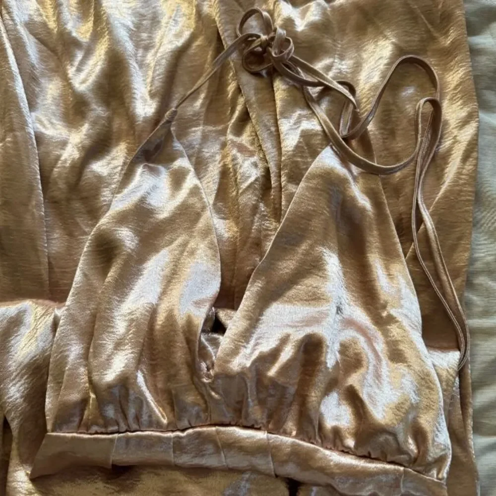 Dresses | Rose Champagne Satin Formal Dress | Poshmark